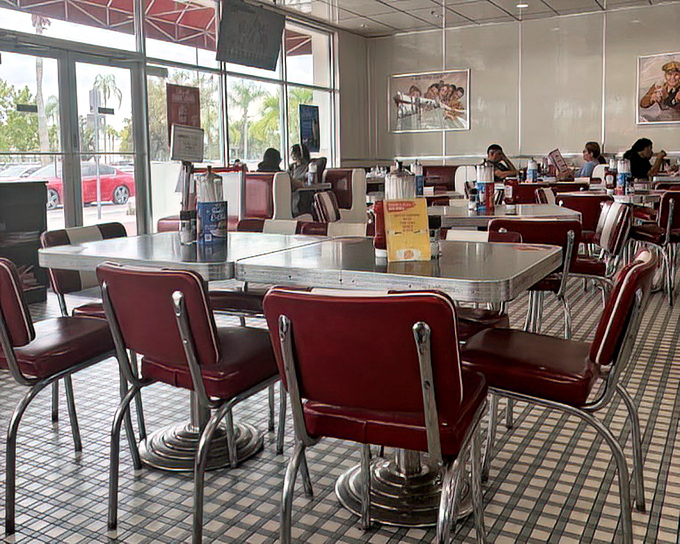 Retro diners where shopping stamina is restored with classic comfort food. The red vinyl booths have witnessed countless "Should I buy it?" debates.
