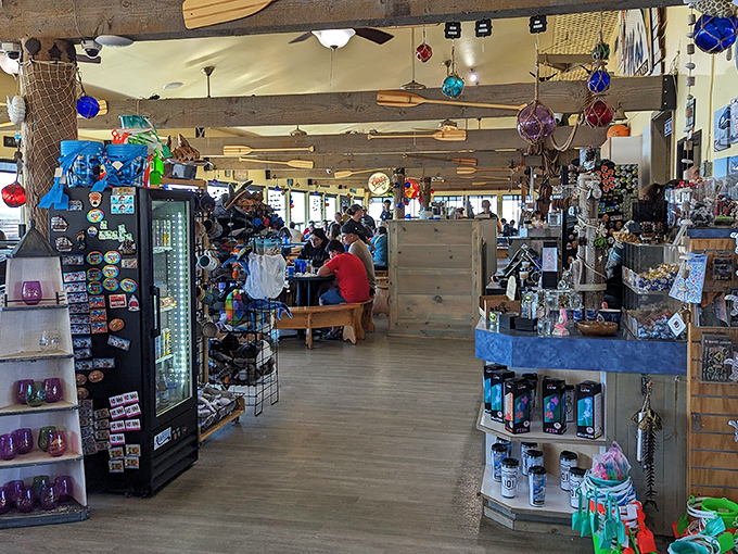 The gift shop seamlessly blends with the dining area &ndash; because the only thing better than great seafood is a souvenir to remember it by.
