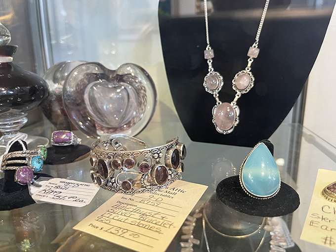 Jewelry displays that would make any magpie reconsider their life choices and start a collection.