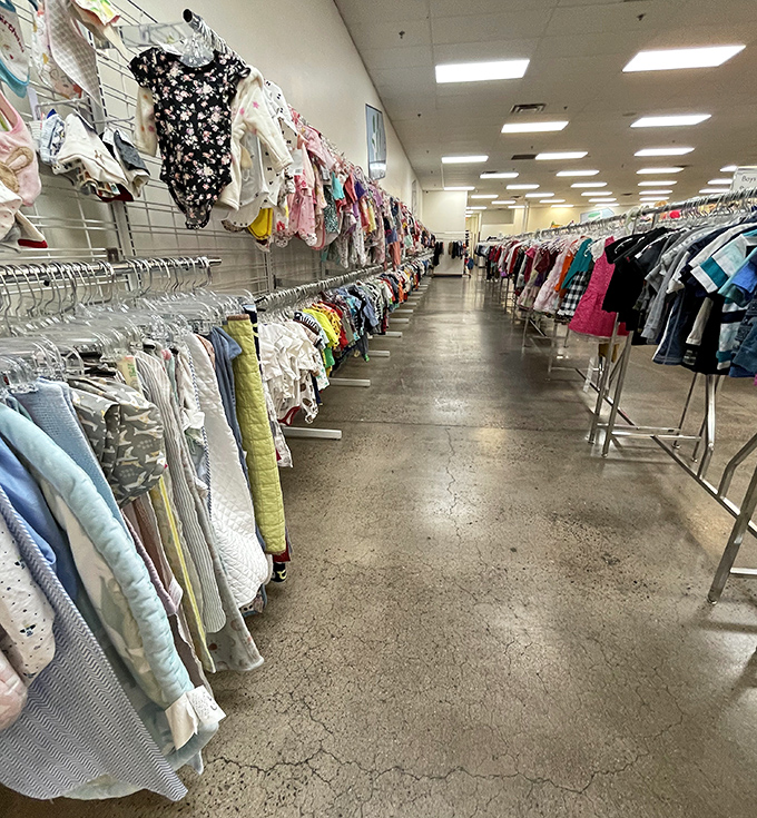 Tiny fashionistas-in-training can build their wardrobes without breaking their parents' budgets in the children's section.