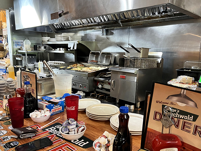 Behind the scenes where breakfast dreams come true&mdash;a kitchen that's seen more eggs cracked than Humpty Dumpty's worst nightmares.