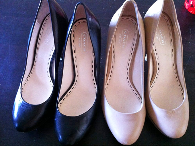 Classic pumps in neutrals that never go out of style. Someone's "these hurt but look great" shoes can become your "can't believe this bargain" find.