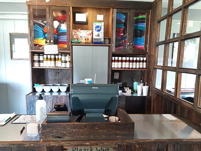 The merch counter: where you can take home a t-shirt to prove you were there, because your seafood-induced smile will eventually fade.