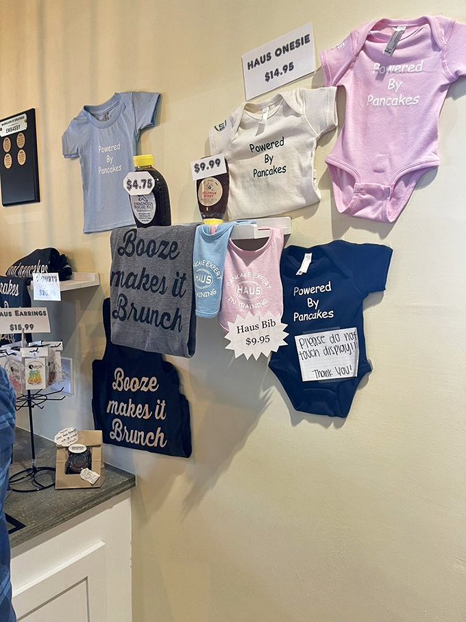 "Powered by Pancakes" isn't just cute merch—it's a legitimate lifestyle choice that deserves its own bumper sticker.