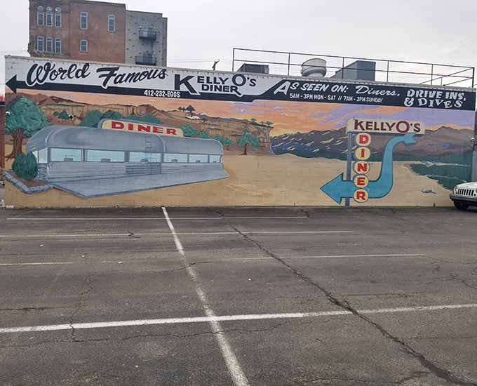 A mural that promises "World Famous" isn't bragging if it's true&mdash;Kelly O's street art announces its breakfast prowess to all of Pittsburgh.