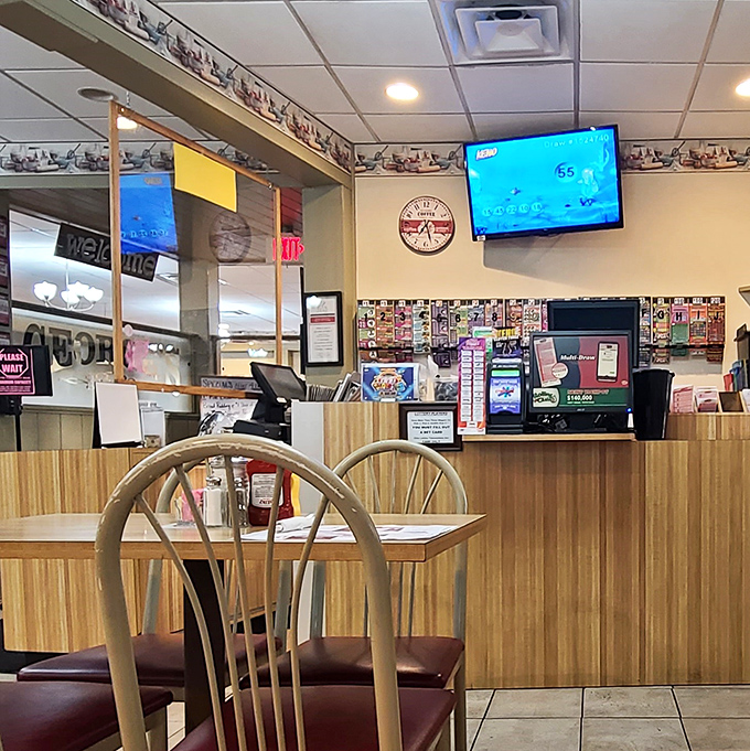 Cheerful decor and community spirit fill every corner, with local support signs showing this isn't just a restaurant &ndash; it's a neighborhood hub.