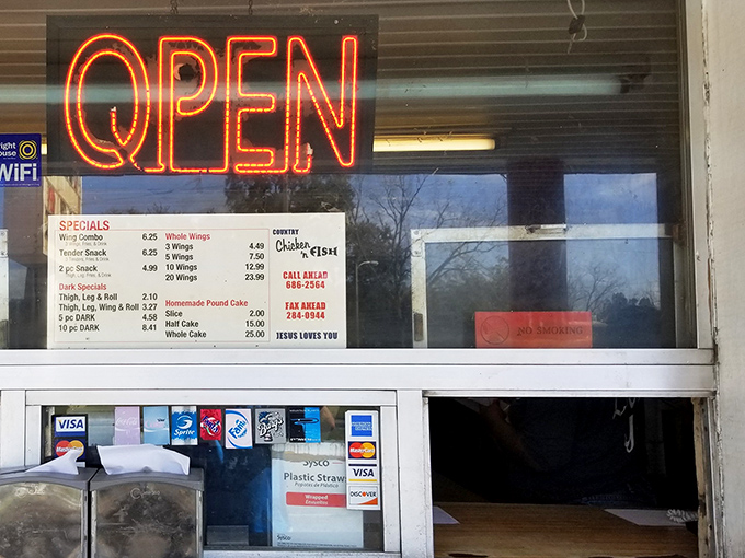 Where dreams come true, one order at a time. That neon "OPEN" sign might as well say "PARADISE FOUND."