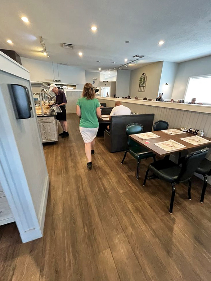 The warm wood floors and simple décor create an atmosphere of welcome. No pretension here, just good food and good people.