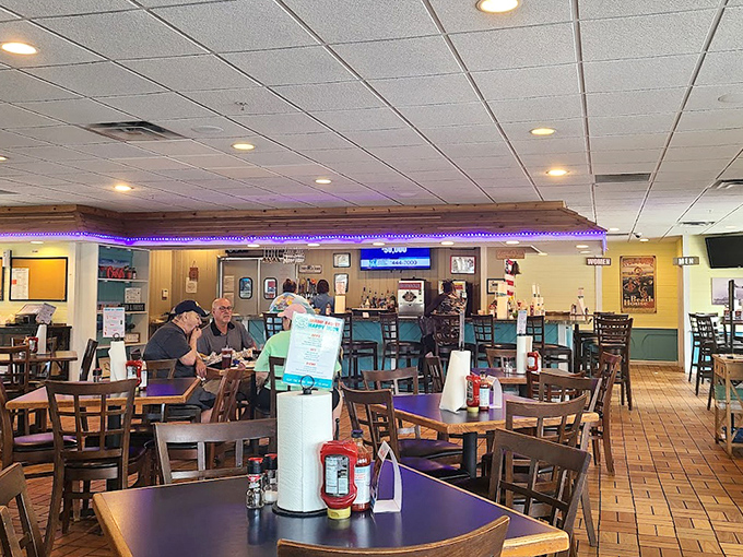 Nautical touches and comfortable seating create that perfect "vacation at home" feeling every Florida restaurant should master.