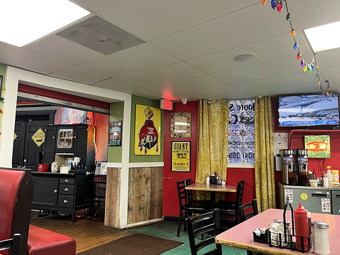 Where holiday lights meet diner charm, creating the perfect backdrop for conversations that meander pleasantly between coffee refills.