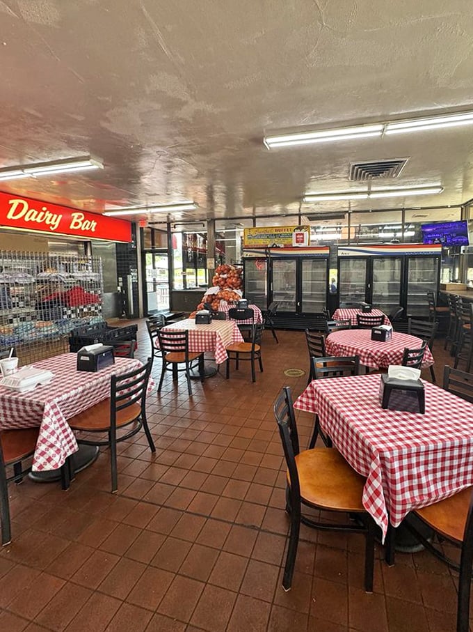 Red and white checkered tablecloths&mdash;the universal signal that you're about to enjoy food that prioritizes comfort over pretension.