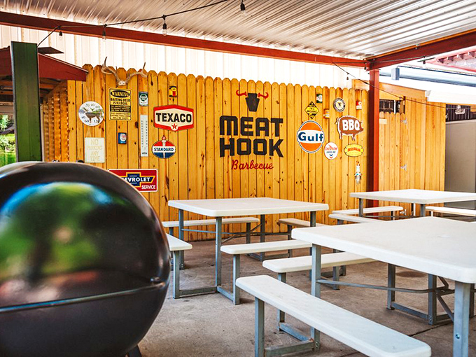 Even the outdoor seating has character &ndash; those vintage signs aren't trying, they just are.