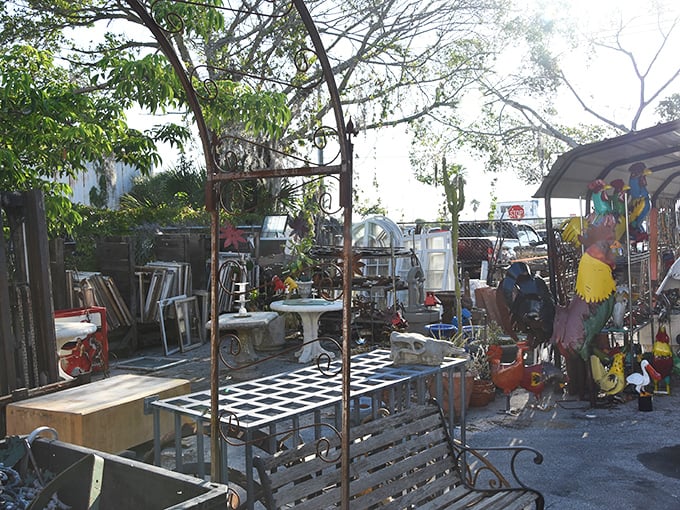 The outdoor displays prove that even Florida's sunshine can't diminish the appeal of these weathered architectural gems.