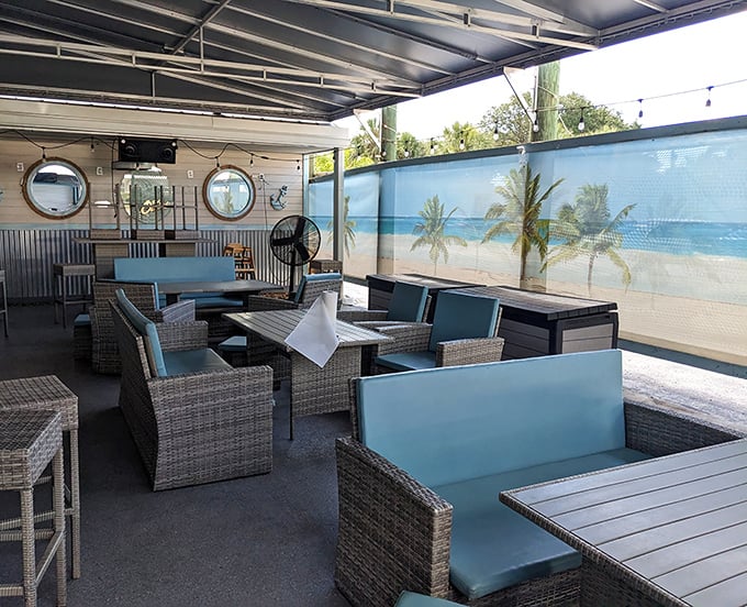 The outdoor lounge area where wicker meets wisdom, and every seat has a story to tell.