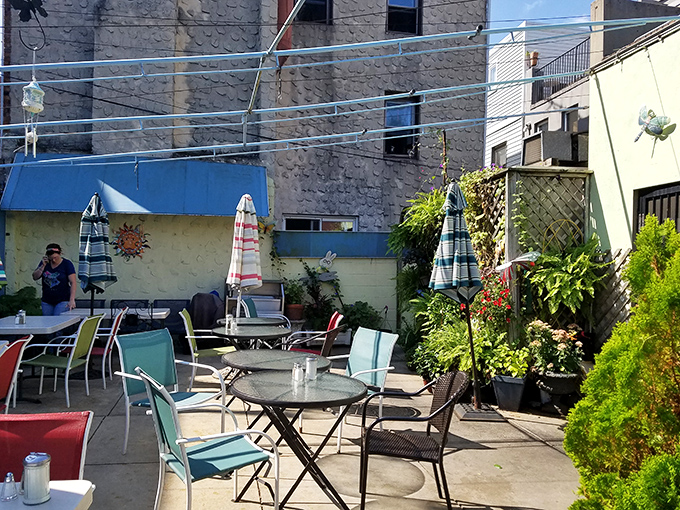 The secret garden patio &ndash; where summer brunches feel like you've discovered Philadelphia's best-kept dining secret.