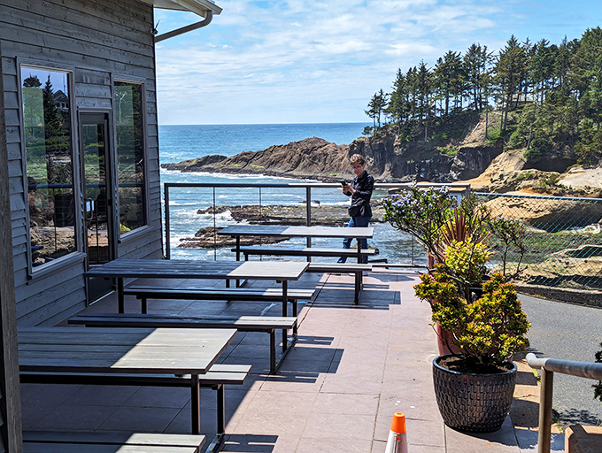 Outdoor seating that turns lunch into an event. The Pacific provides both the soundtrack and the scenery for an unforgettable meal.