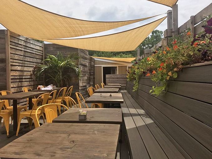 When Pennsylvania summer arrives, this outdoor oasis offers al fresco dining under canvas sails. Even pancakes taste better with a gentle breeze.