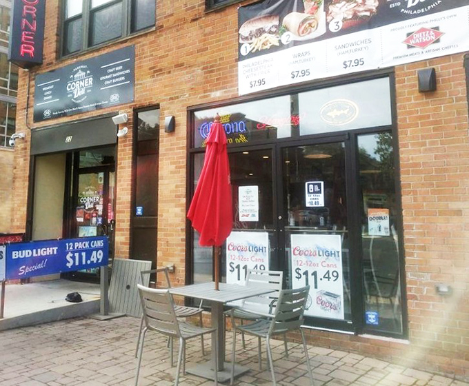 Sidewalk seating: where Philadelphians brave any weather for the privilege of enjoying their sandwiches while judging passersby.