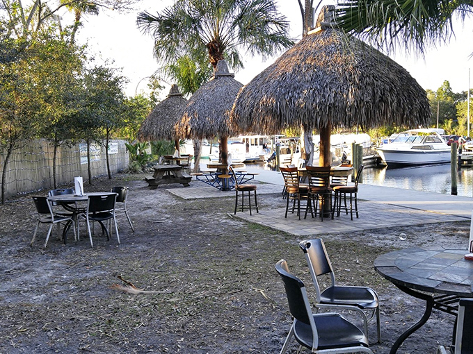 Tiki huts and waterfront views&mdash;Florida dining in its natural habitat. Simple tables, fresh air, and boats bobbing nearby create the perfect seafood backdrop.