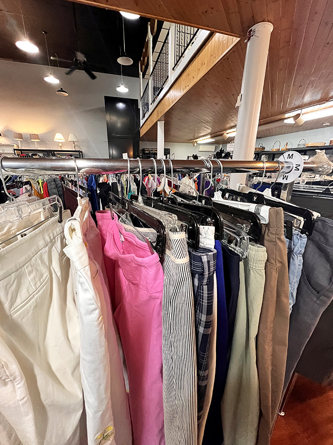 The pants section: where someone else's "too tight" becomes your "just right" at a fraction of retail price.