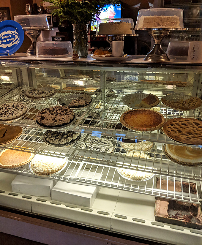 The dessert case—where willpower goes to die. These homemade pies and cakes make a compelling argument for eating dessert first.