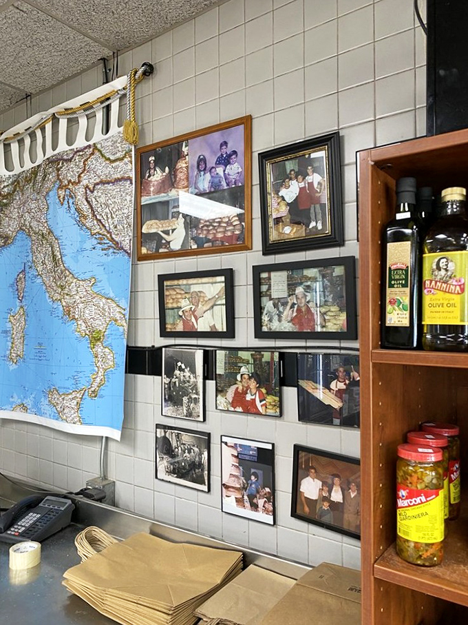 Family photos and a map of Italy adorn the wall &ndash; visual reminders that what you're tasting isn't just food, but heritage transformed into butter and sugar.