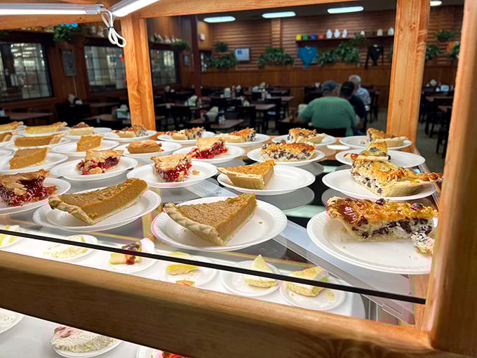 Pie paradise found! From cherry's ruby depths to custard's golden glow, these slices aren't just desserts—they're the reason elastic waistbands were invented.