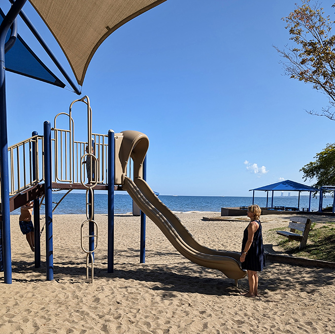 Even the playground equipment at Fairport Harbor offers lake views, because childhood memories are always better when they come with a side of natural splendor.