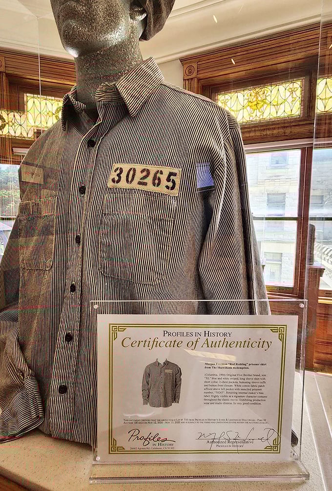 Fashion statement of the incarcerated—the numbered prison shirt from "The Shawshank Redemption" reminds us how film immortalized this infamous institution.