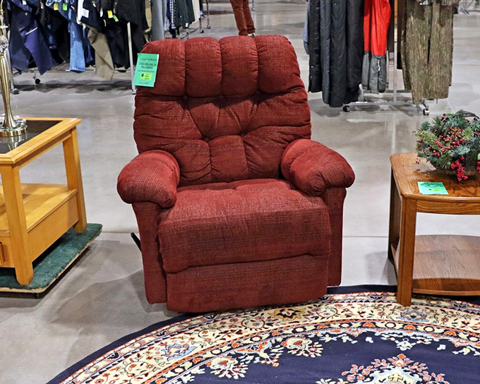 This burgundy recliner isn't just furniture; it's a statement that comfort doesn't have a price tag&mdash;except here, where it's surprisingly affordable.