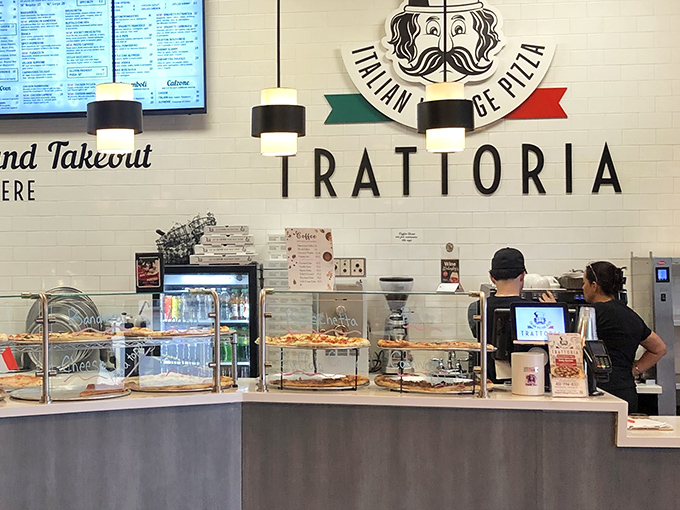 The counter where dreams come true and diets go to die. That mustachioed logo knows exactly what you're about to do.