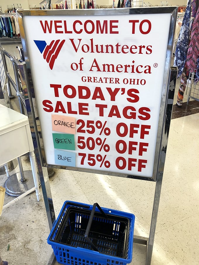 The color-coded discount system&mdash;where blue tags might just be your ticket to that lamp you didn't know you needed.