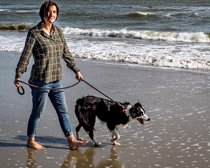 Beach walks with four-legged friends&mdash;where both species remember what joy feels like. The universal language of wet paws and happy tails.