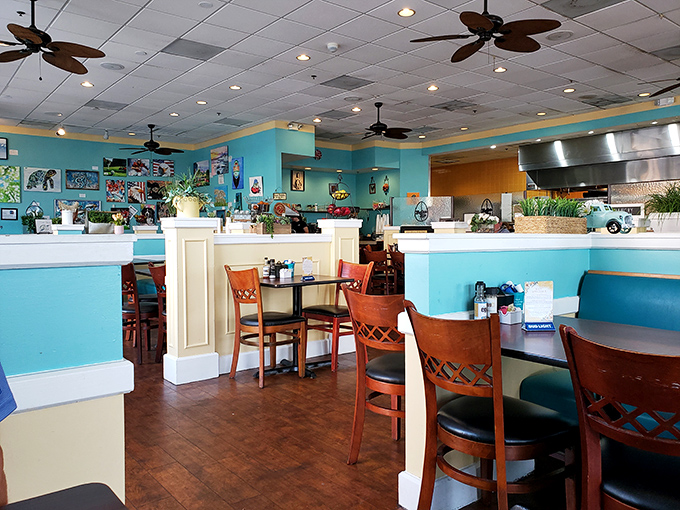 The dining room spreads out like your favorite living room, if your living room served incredible omelets.