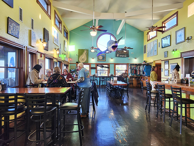 High ceilings, nautical decor, and happy diners &ndash; if Hemingway designed a seafood joint, it might look something like this inviting space.