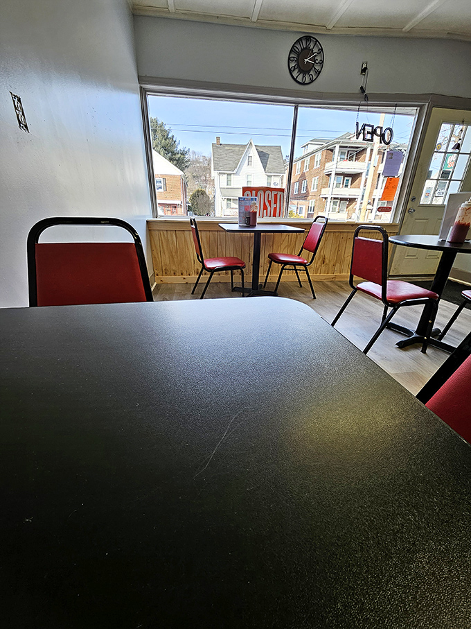 Simple tables with a view of Williamsport life passing by&mdash;the stage is set for the real star: whatever delicious creation you've ordered.