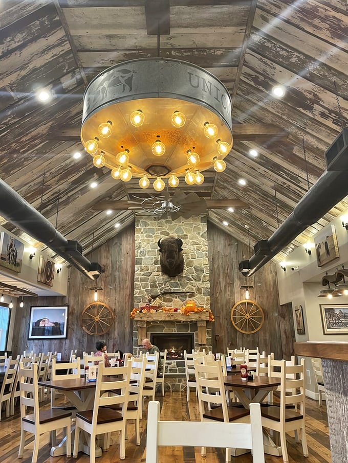 Tables arranged with the precision of a chess master, waiting for diners to make their opening moves in the delicious game of "what should I order?"
