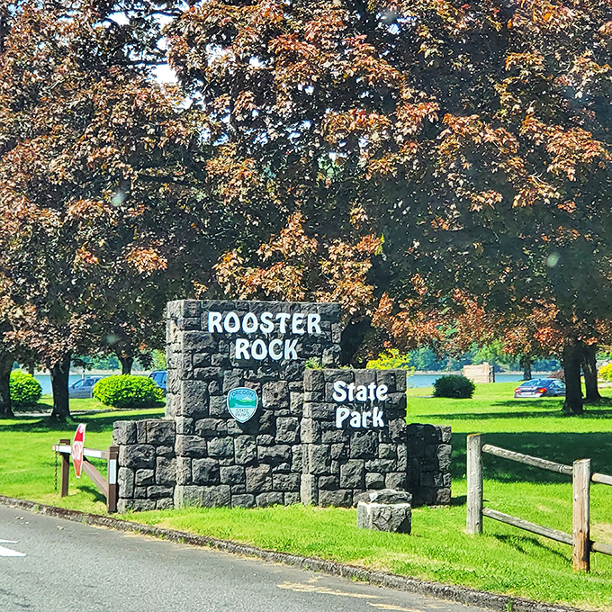 The entrance sign stands proud, welcoming visitors to a place where cell service may falter but your connection to nature strengthens.