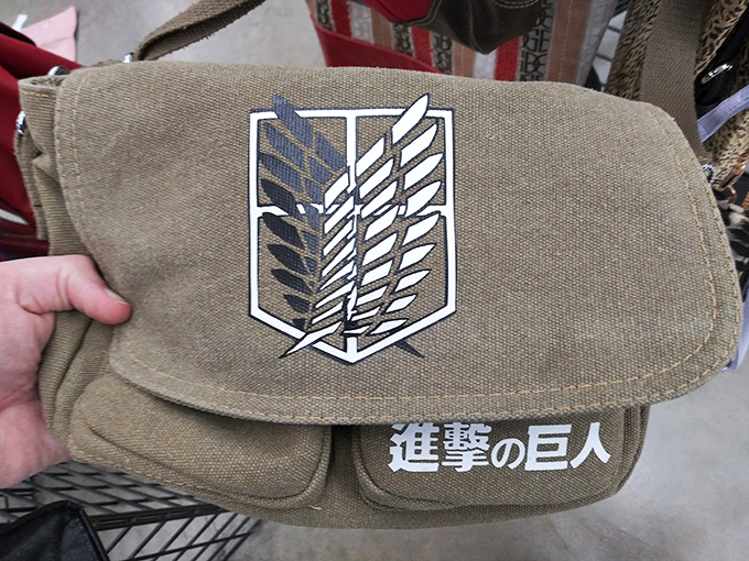 Attack on Titan merchandise that proves even anime fandom treasures end up here. One fan's decluttering becomes another's collectible score.