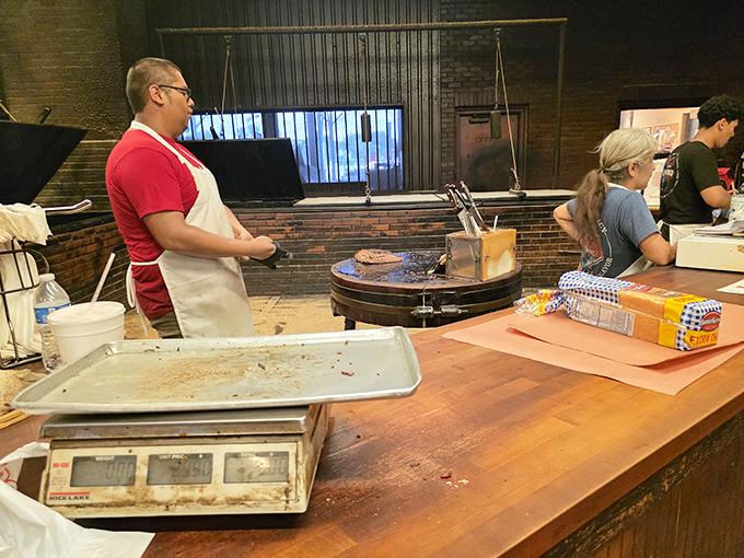 The meat cutters wield their knives with the precision of surgeons and the flair of samurai warriors.
