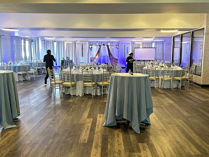 The event space transforms for celebrations, with elegant table settings beneath soft lighting&mdash;because the only thing better than Aarzu's food is sharing it with fifty of your closest friends.