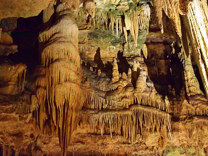 Nature's chandeliers hang from cathedral ceilings of stone. These delicate formations took millennia to create&mdash;each drip of mineral-rich water adding another microscopic layer.