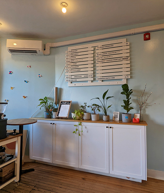 Where the magic happens, one scoop at a time. Those pink labels aren't just flavor markers&mdash;they're tiny love notes to your taste buds. 