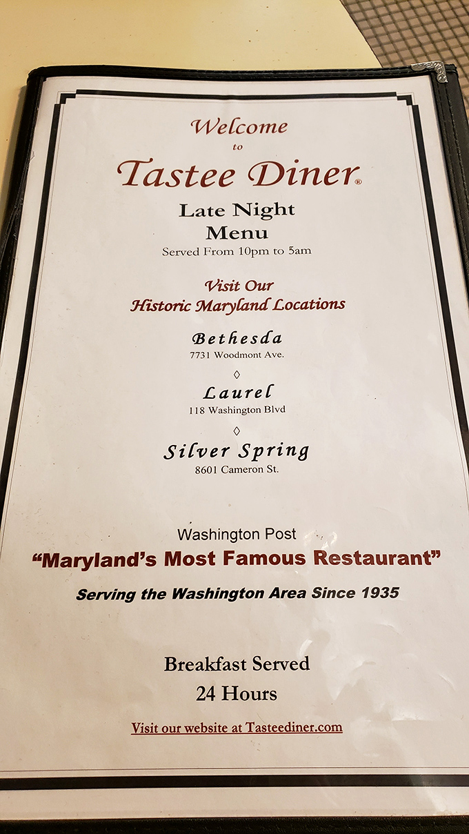 Maryland's Most Famous Restaurant isn't just marketing&mdash;it's a heritage. Breakfast served 24 hours because hunger doesn't check the clock.