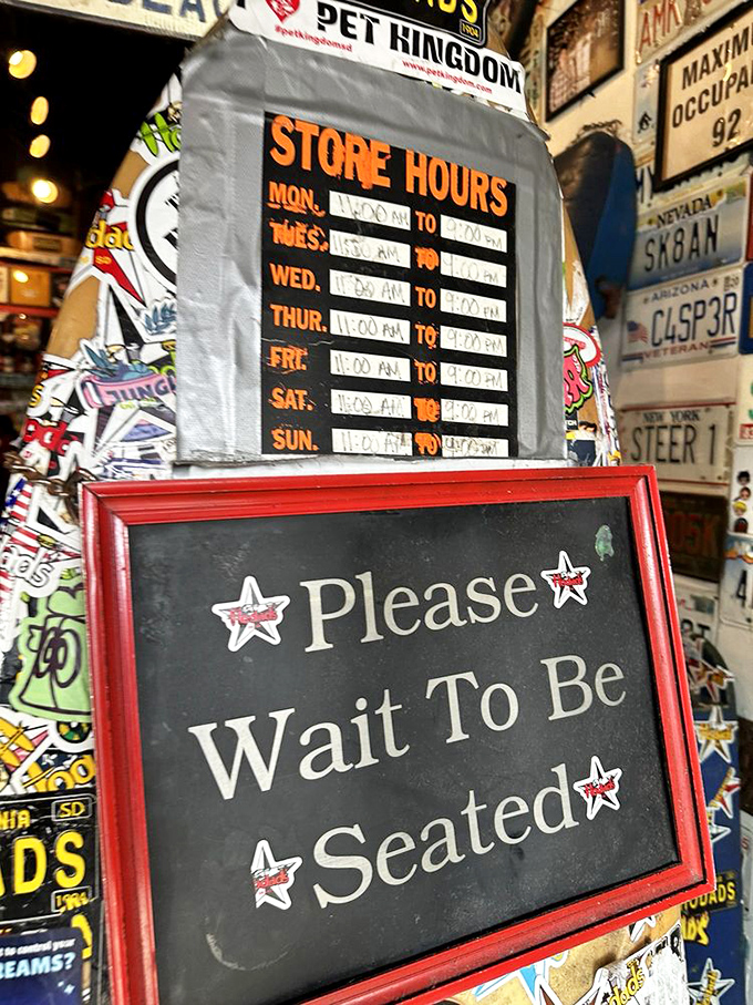 "Please Wait To Be Seated" &ndash; four words that simultaneously test your patience and promise imminent burger satisfaction.
