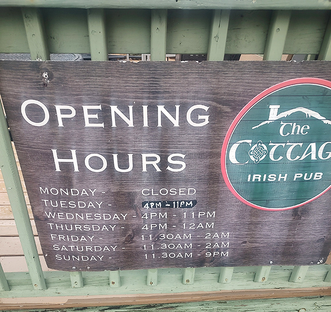 Even the hours sign reveals this isn't just a restaurant &ndash; it's a proper pub where Friday nights stretch gloriously into Saturday morning.