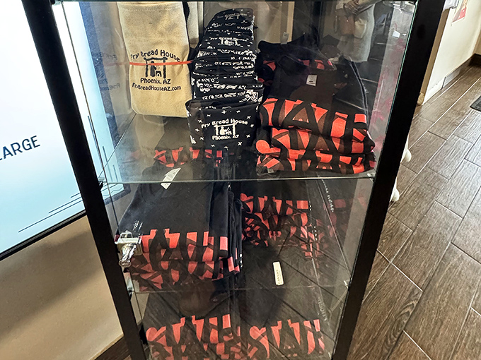 Fry Bread House merch on display &ndash; because when the food is this good, you want to wear the t-shirt to prove you've been there.
