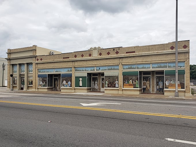 Downtown storefronts maintain that small-town charm where window shopping is still an actual activity people enjoy.