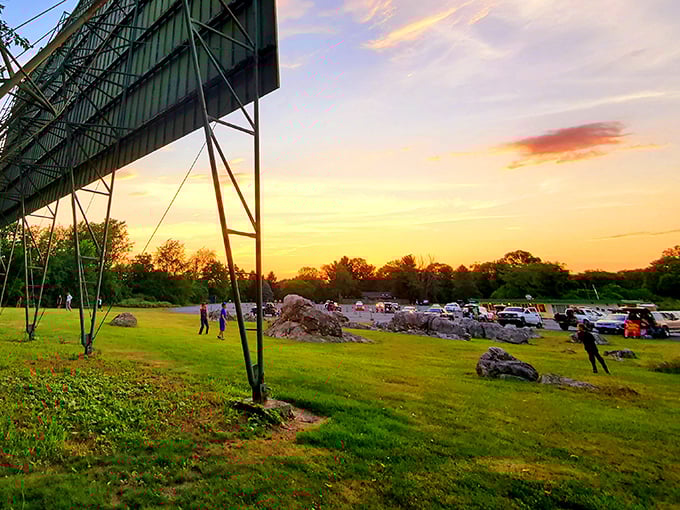 Nature provides its own opening act with a sunset worthy of the big screen. Even the sky knows how to set the mood for movie night.