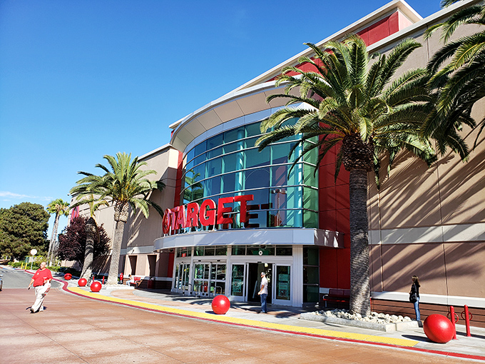 Even big box stores in Ventura get the palm tree treatment. Shopping carts with ocean breezes&mdash;retail therapy, California-style.